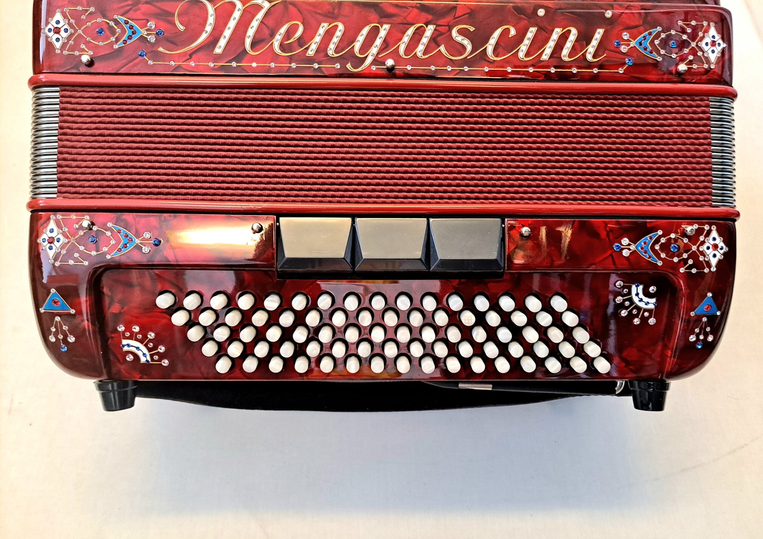 Mengascini Three Row Stradella Bass Diatonic Accordion - The Accordion Shop